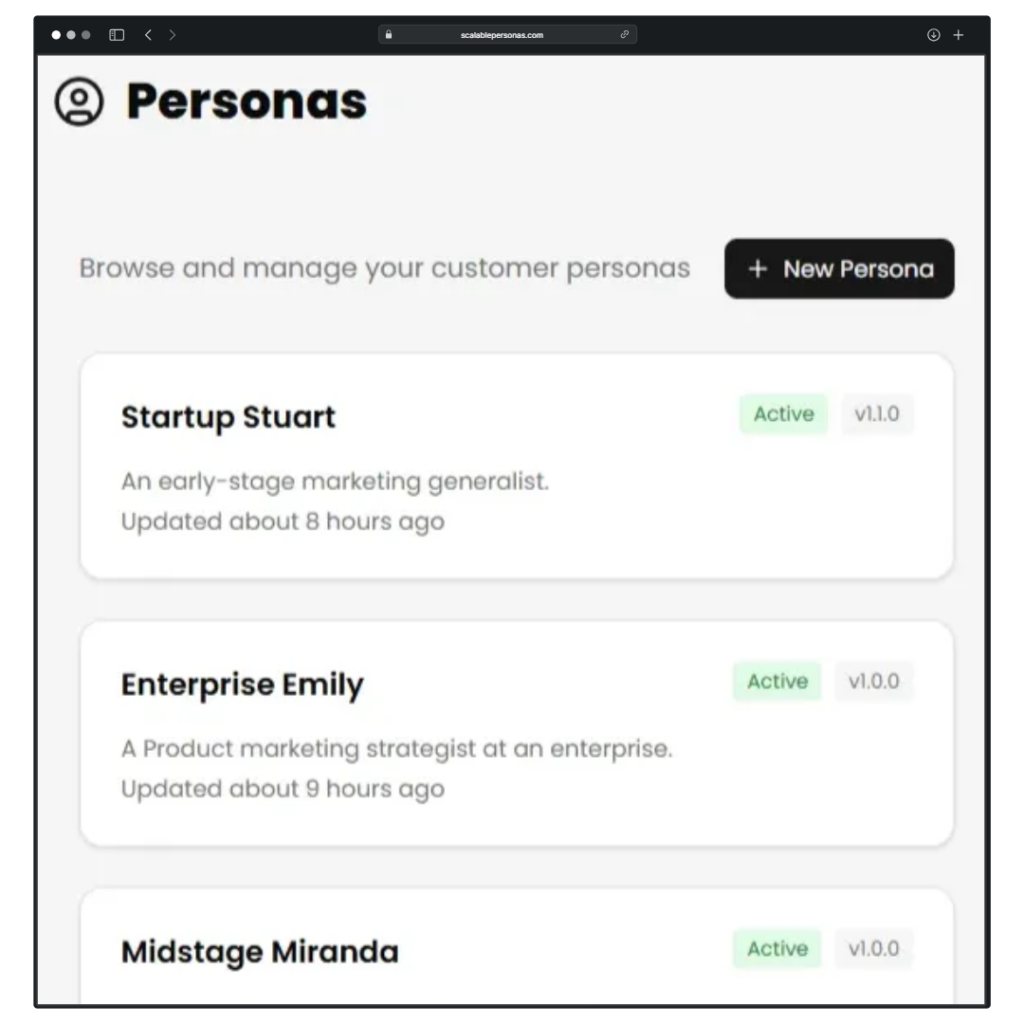 Living Customer Personas with Version Control | Scalable Personas