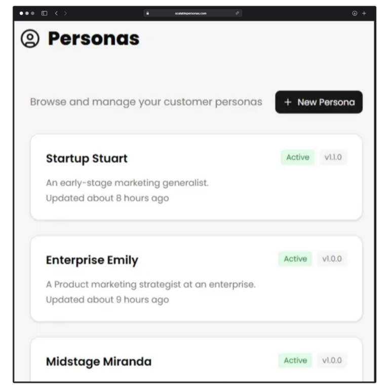 Living Customer Personas with Version Control | Scalable Personas